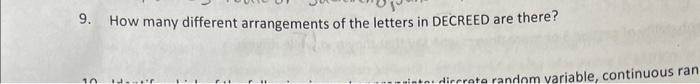 Solved 9. How many different arrangements of the letters in | Chegg.com