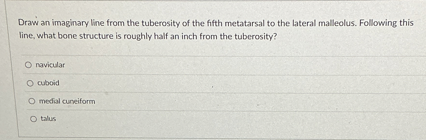 Solved Draw an imaginary line from the tuberosity of the | Chegg.com