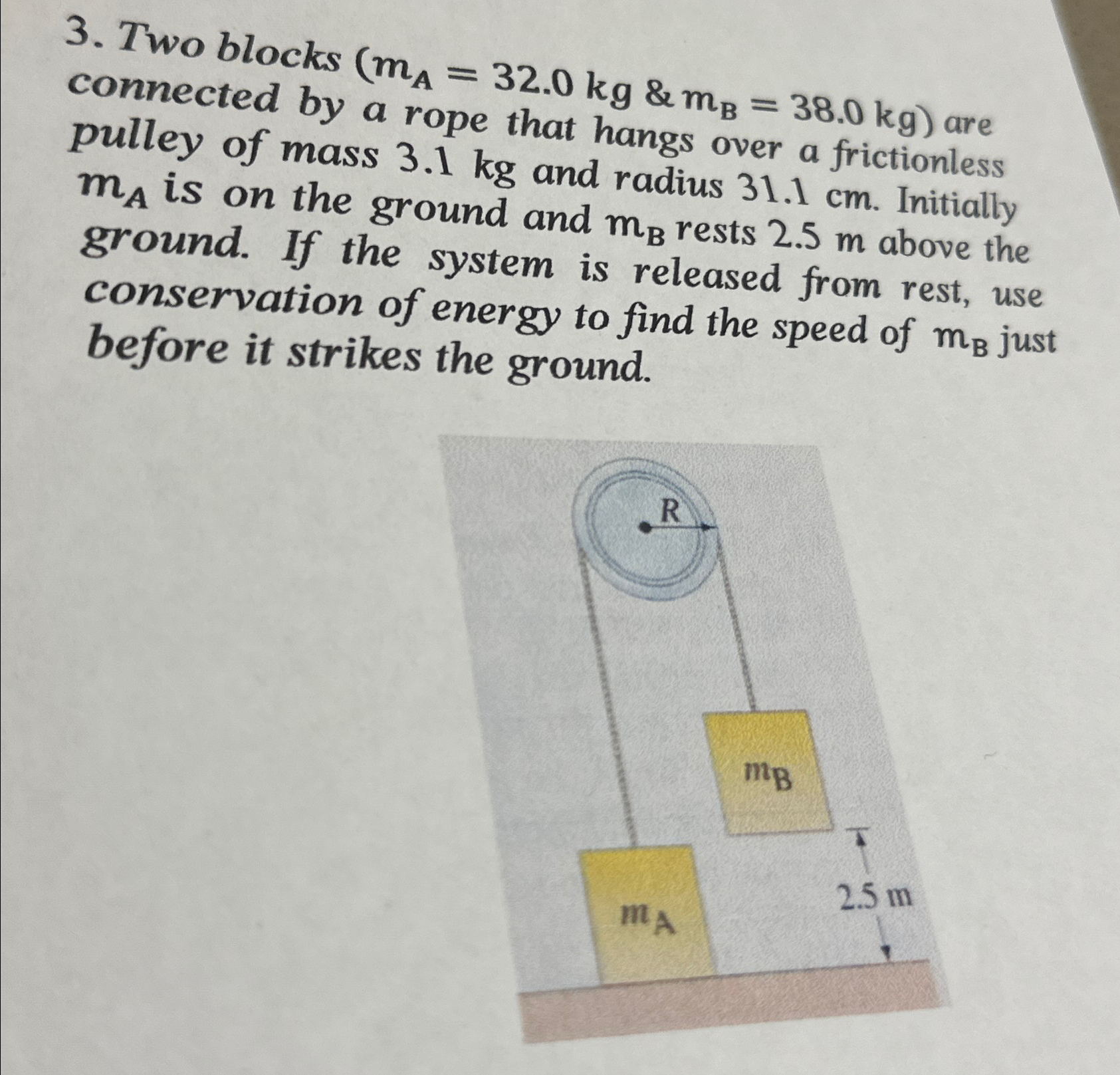Solved Two blocks )=32.0(kg)&mB=(38.0(kg) ﻿are connected by | Chegg.com