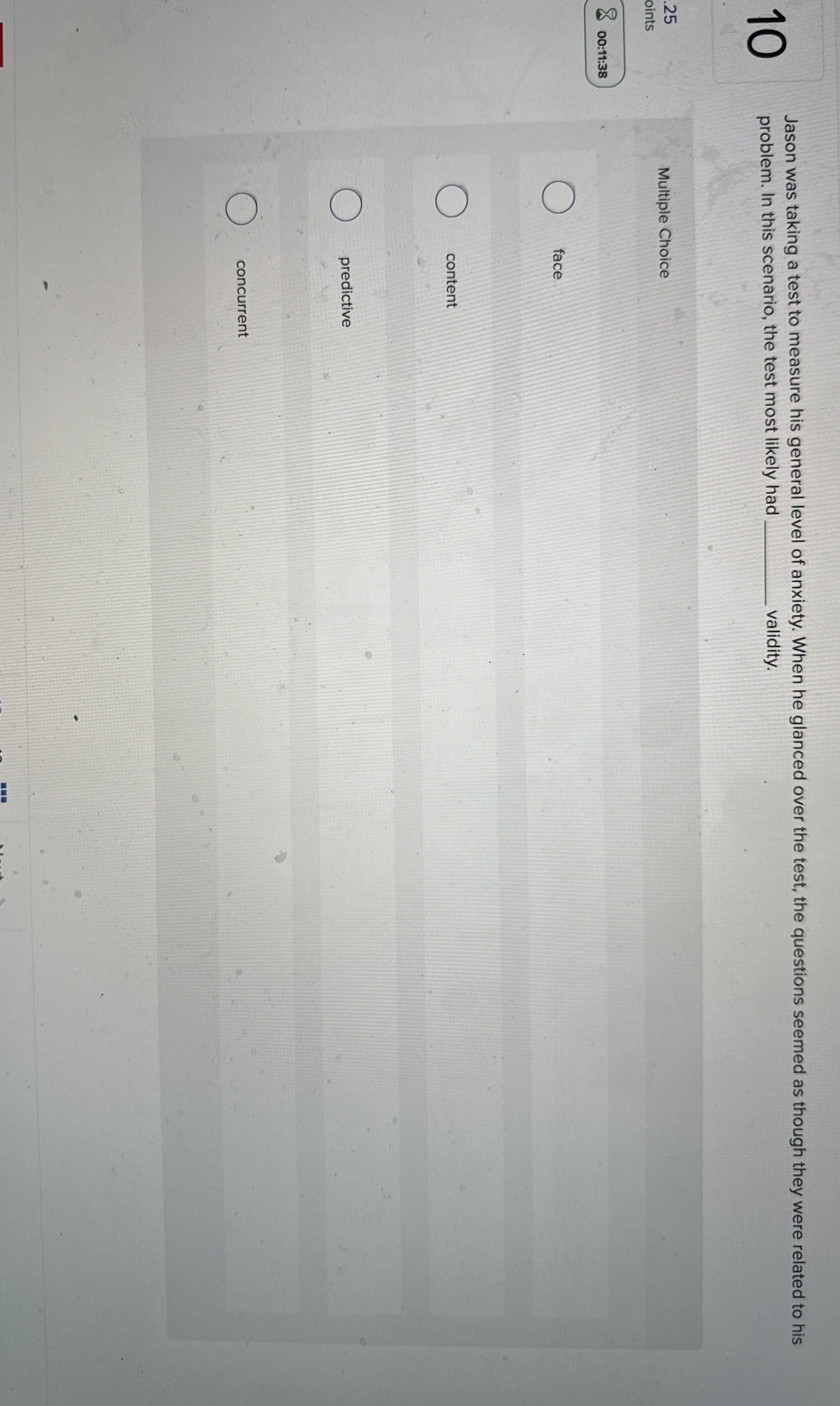 Solved Jason was taking a test to measure his general level | Chegg.com