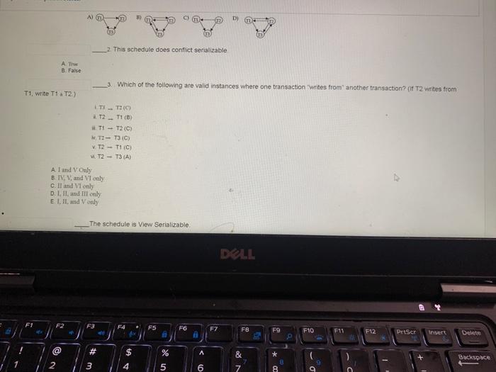 Solved Consider the following schedule involving three | Chegg.com