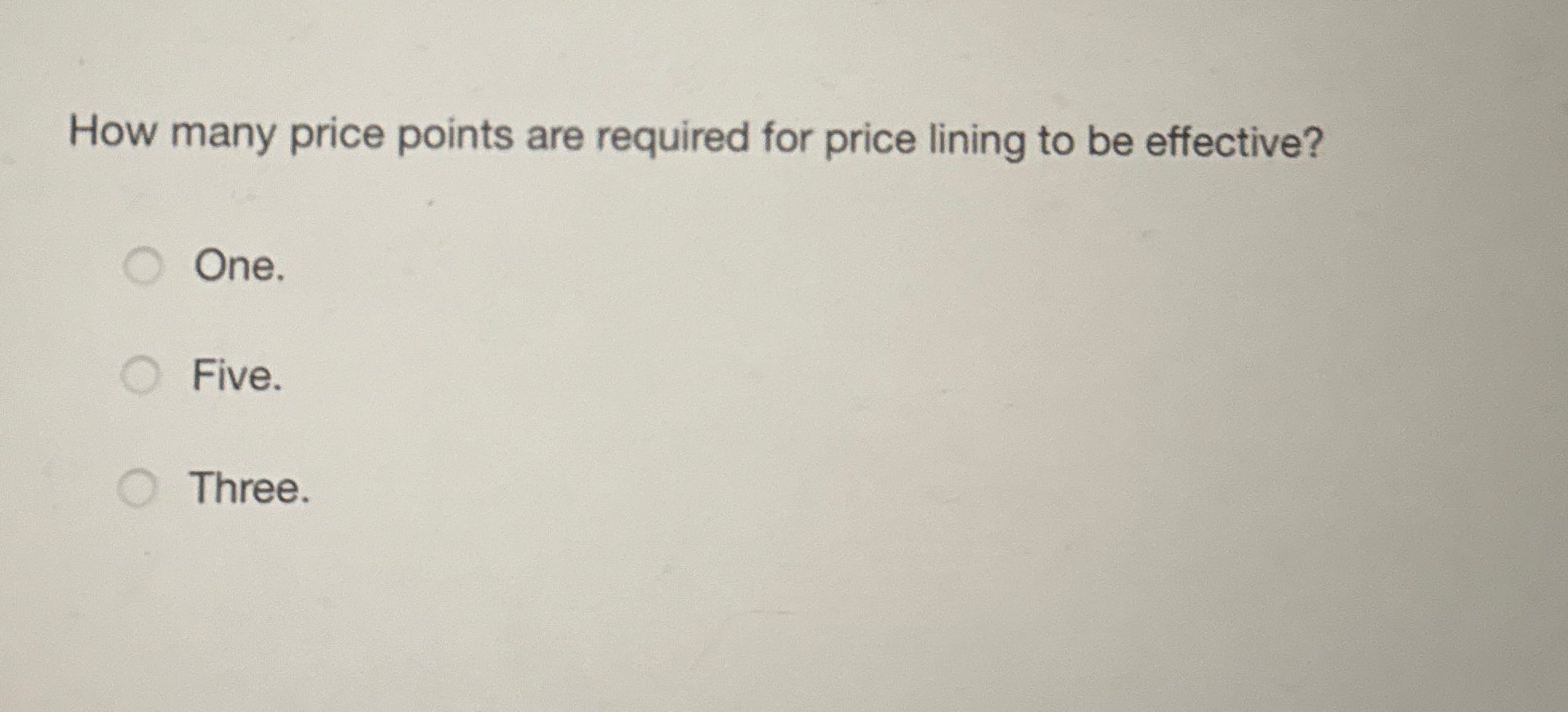 Solved How many price points are required for price lining | Chegg.com