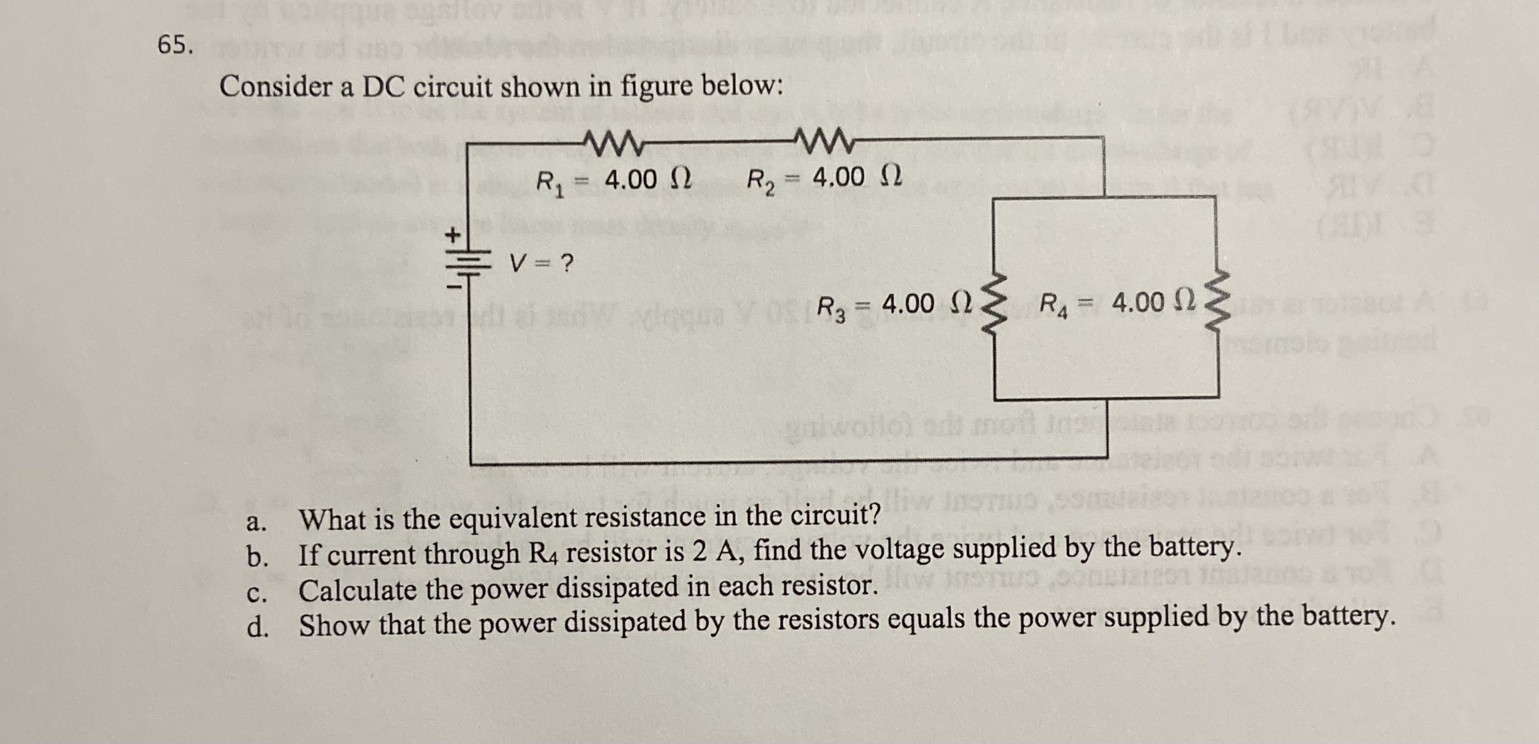 Solved Consider a DC circuit shown in figure below:a. ﻿What | Chegg.com