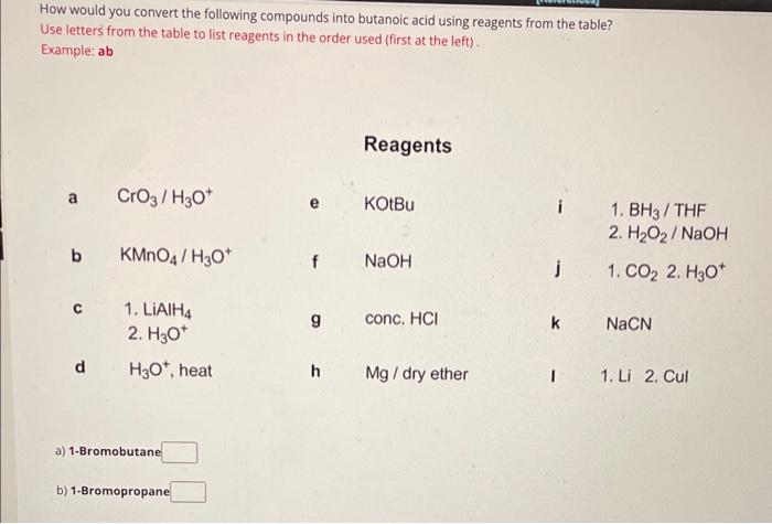 Solved How would you convert the following compounds into | Chegg.com