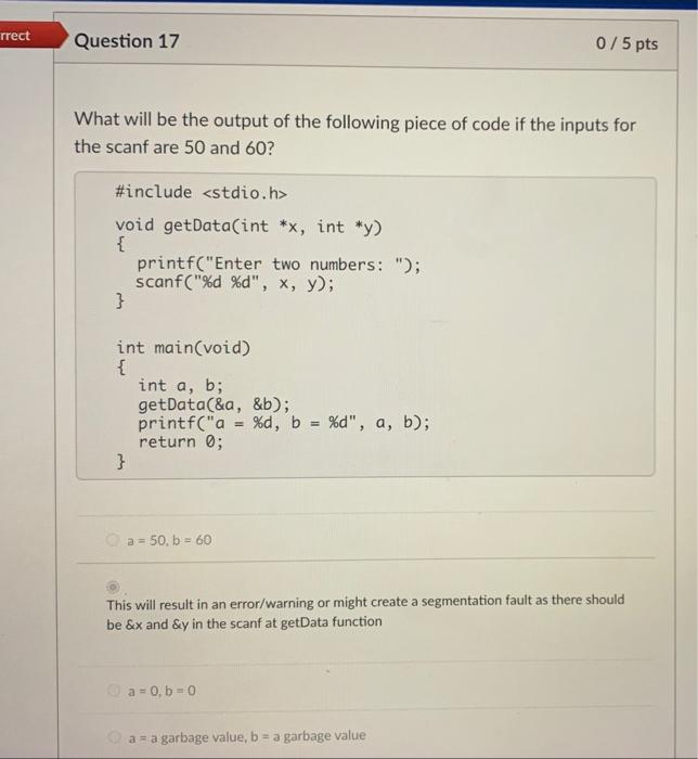 Solved What will be the output of the following piece of | Chegg.com