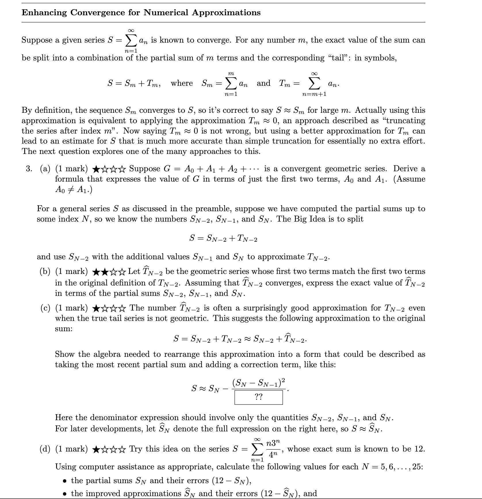 Solved Enhancing Convergence for Numerical | Chegg.com
