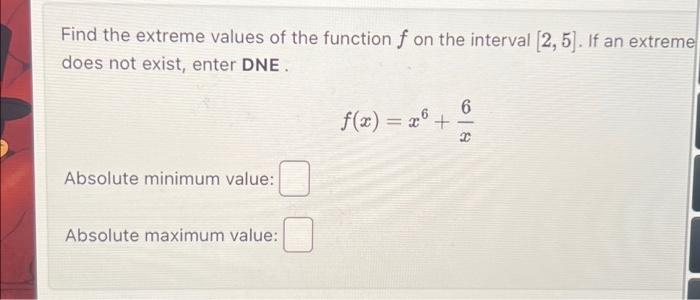 Solved Find the extreme values of the function f on the | Chegg.com