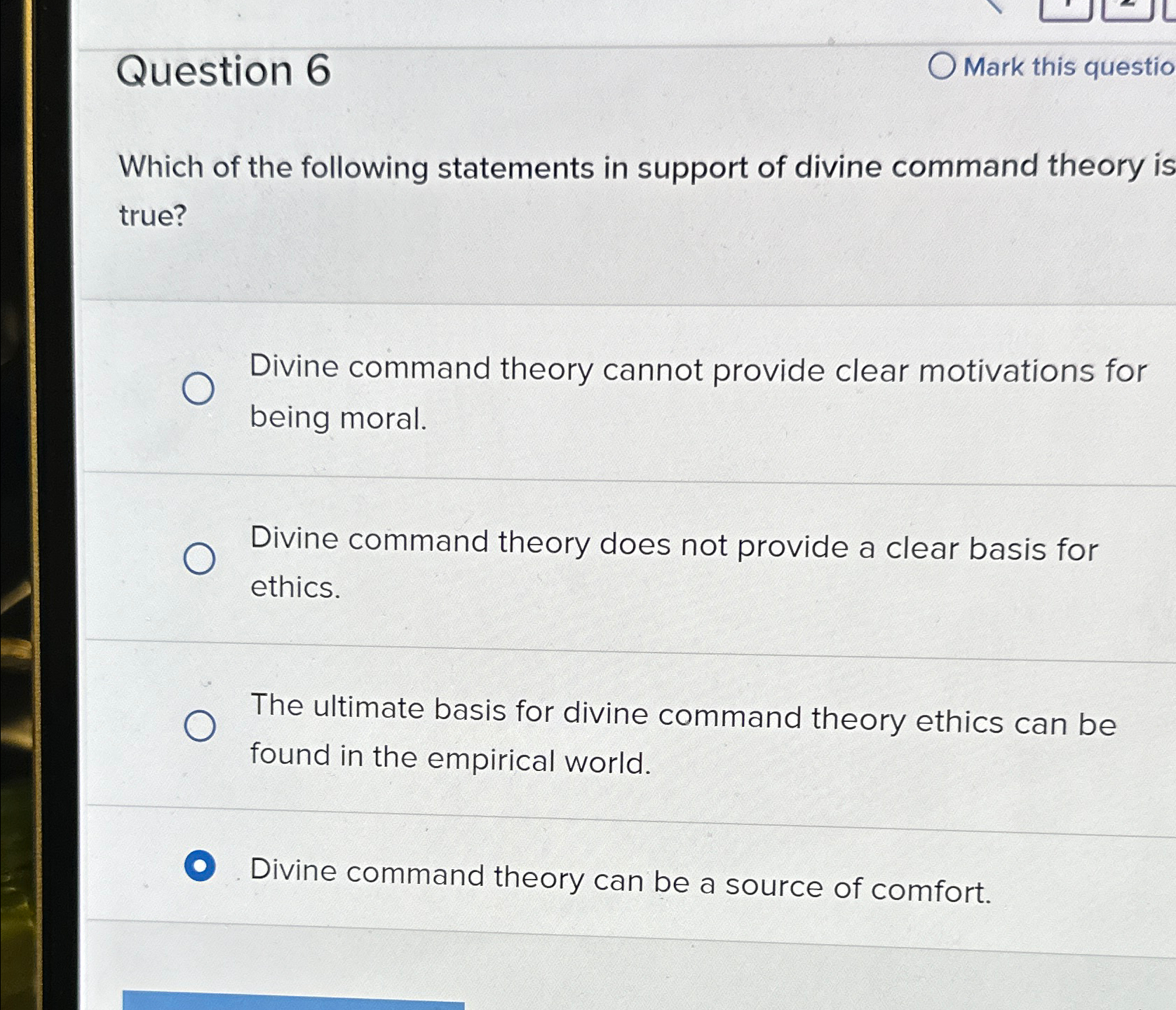 Solved Question 6Mark this questioWhich of the following | Chegg.com