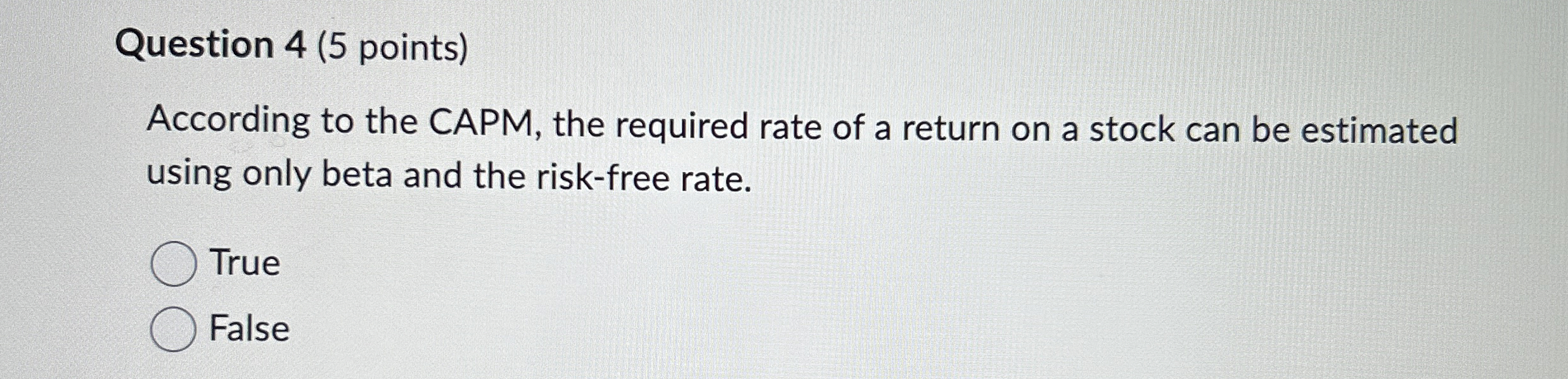 Solved Question 4 (5 ﻿points)According to the CAPM, the | Chegg.com