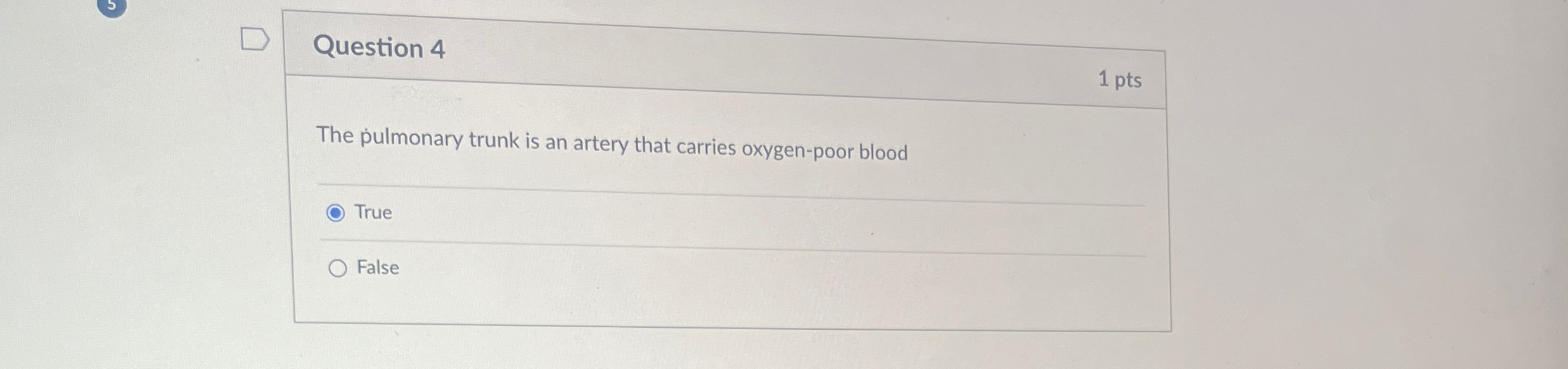 Solved Question 41 ﻿ptsThe pulmonary trunk is an artery that | Chegg.com