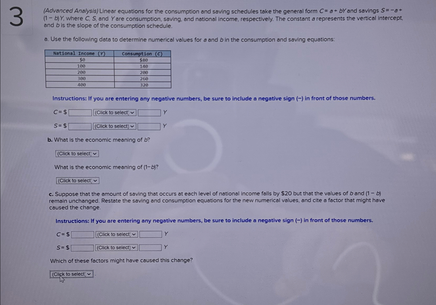 Solved (Advanced Analysis) ﻿Linear equations for the | Chegg.com