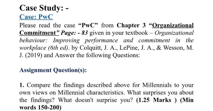 Solved Case Study: - Case: PwC Please read the case “PwC” | Chegg.com