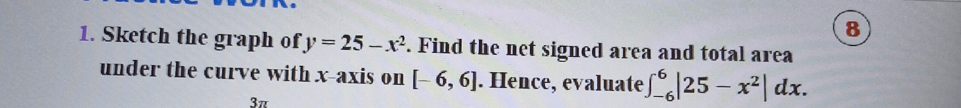 Solved Sketch the graph of y=25-x2. ﻿Find the net signed | Chegg.com