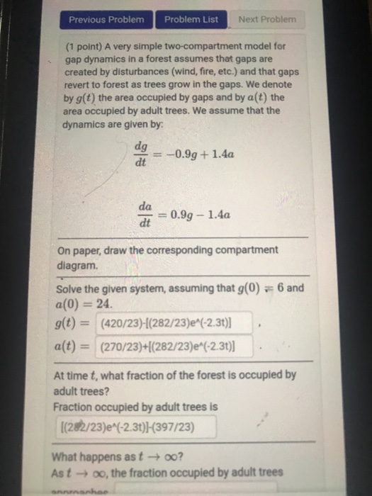 Solved Previous Problem Problem List Next Problem (1 point) | Chegg.com