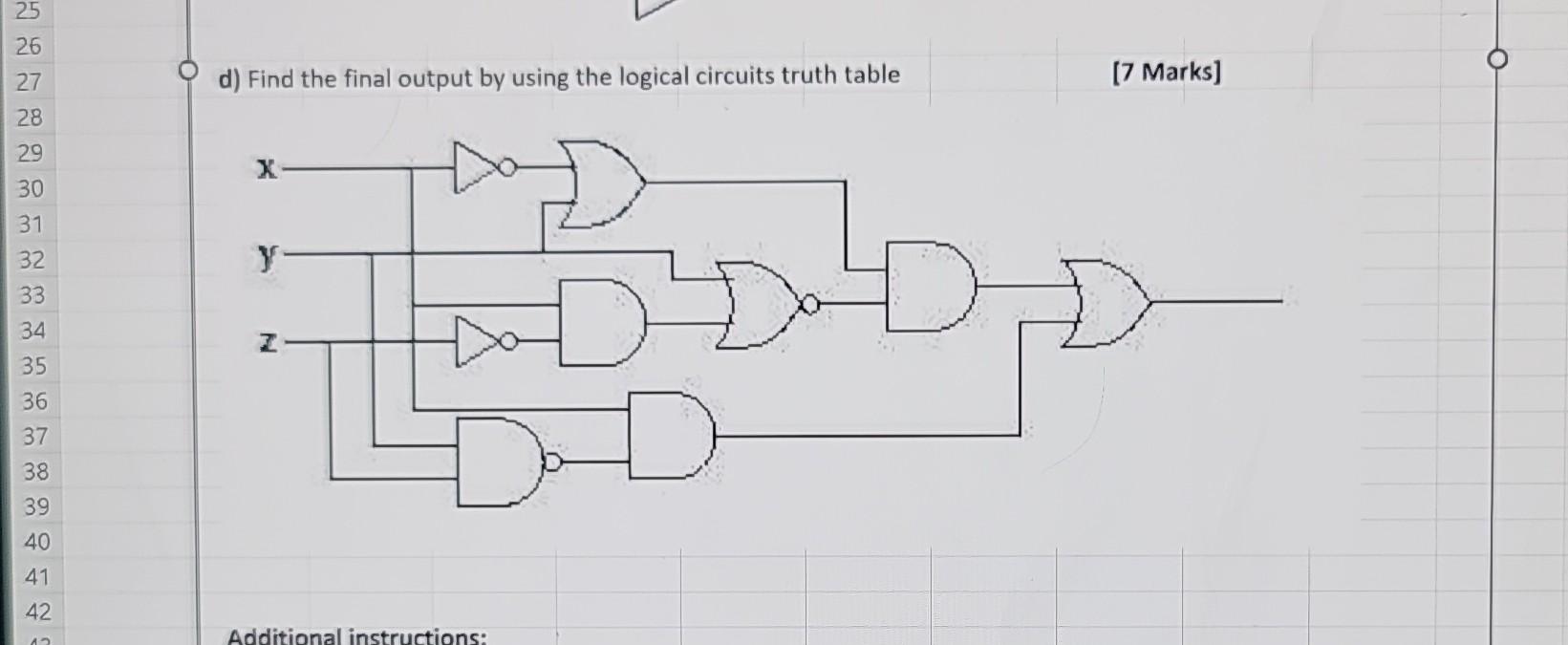 c) Find the final output by using the logical | Chegg.com
