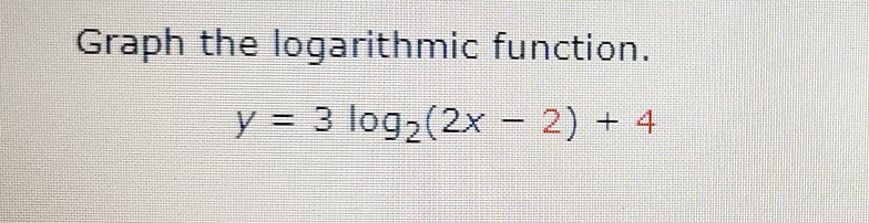Solved Graph the logarithmic function. y = 3 log2(2x - 2) + | Chegg.com