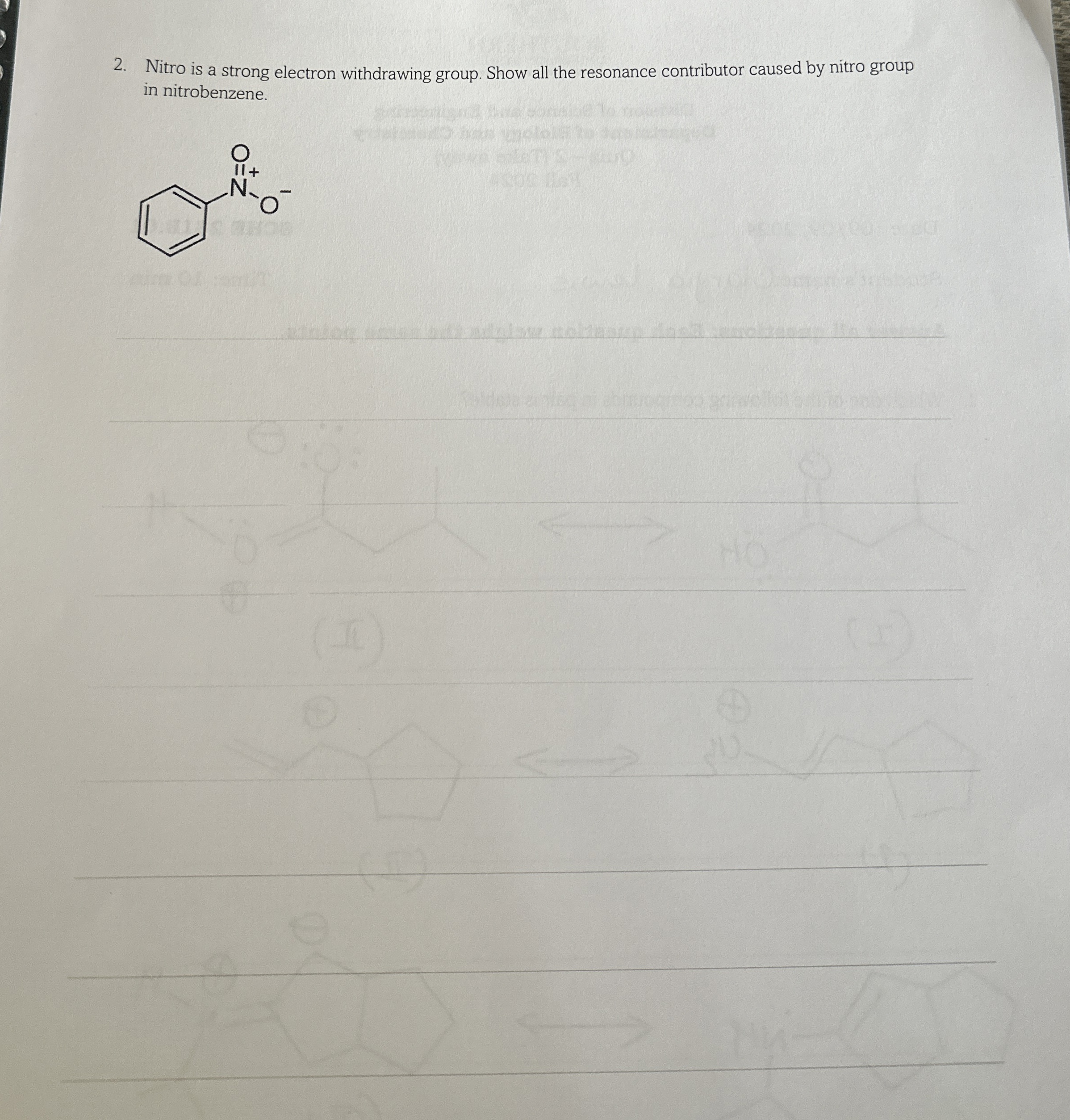 Solved Nitro is a strong electron withdrawing group. Show | Chegg.com