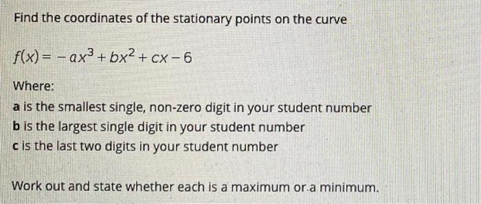 Solved Find the coordinates of the stationary points on the | Chegg.com