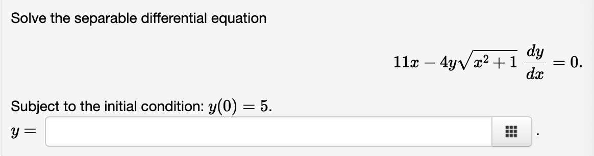 Solved Solve the separable differential | Chegg.com