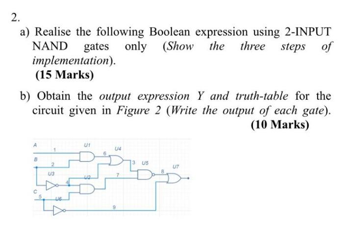 Solved 2. a) Realise the following Boolean expression using | Chegg.com