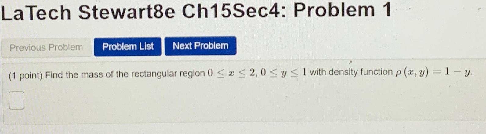 Solved LaTech Stewart8e Ch15Sec4: Problem 1( 1 ﻿point) ﻿Find | Chegg.com