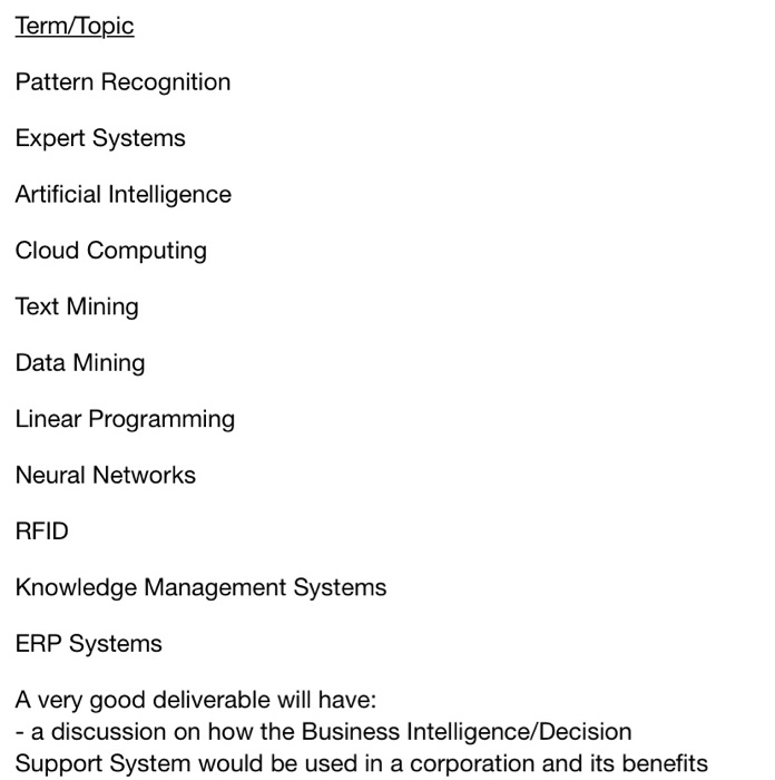 Solved Term/Topic Pattern Recognition Expert Systems | Chegg.com