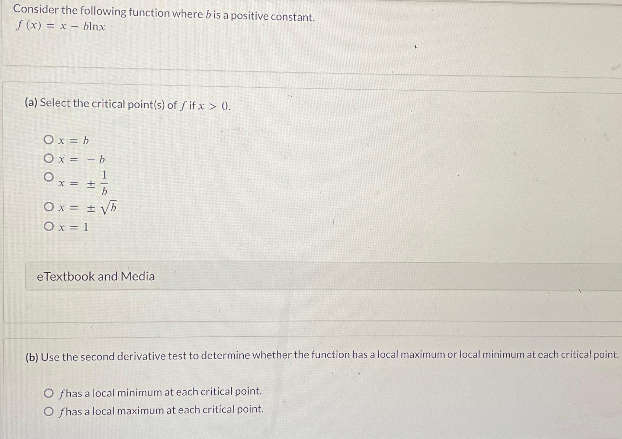 Solved Consider the following function where b ﻿is a | Chegg.com