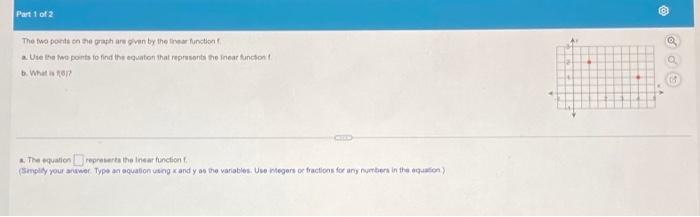 Solved Part 1 of 2 The two points on the graph are given by | Chegg.com