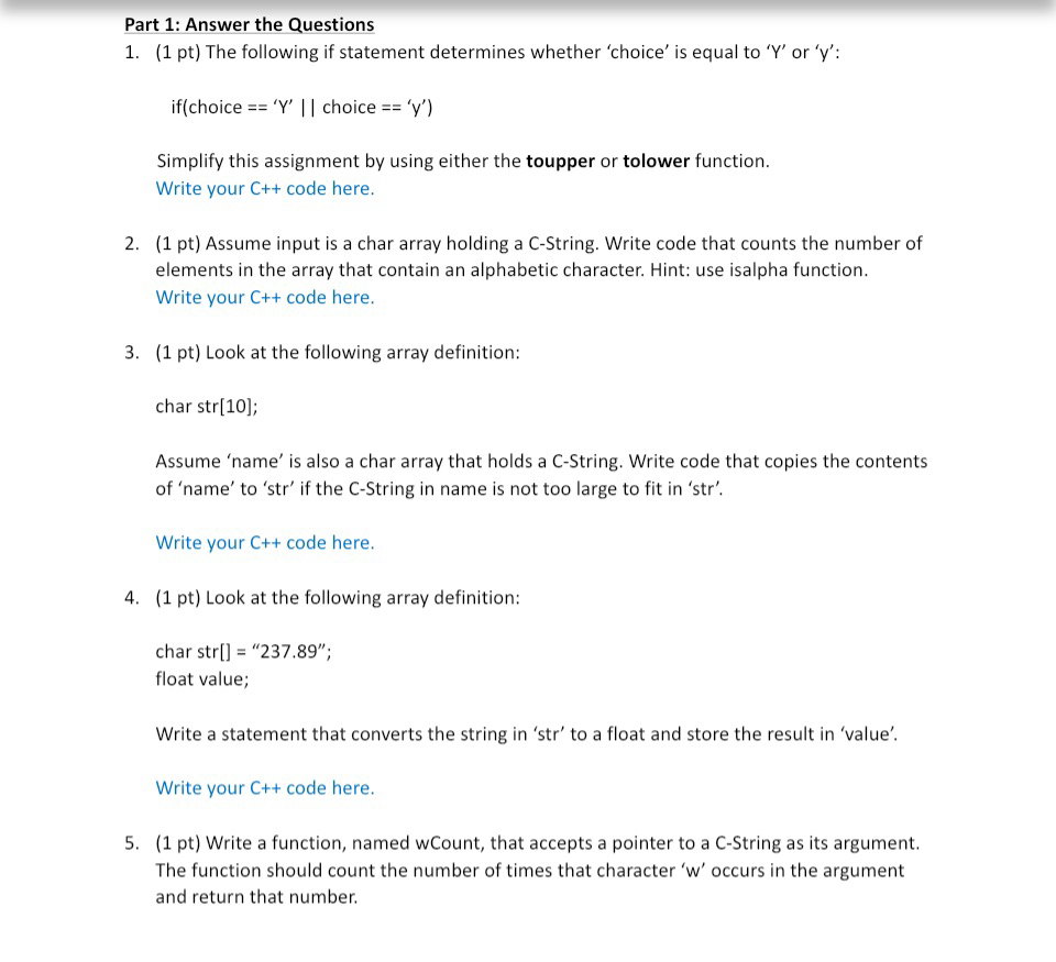 Solved Part 1: Answer the Questions | Chegg.com