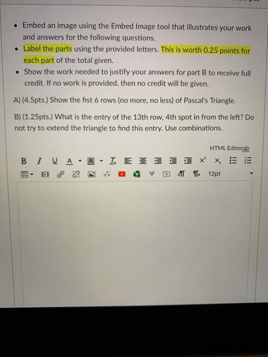 Solved • Embed an image using the Embed Image tool that | Chegg.com