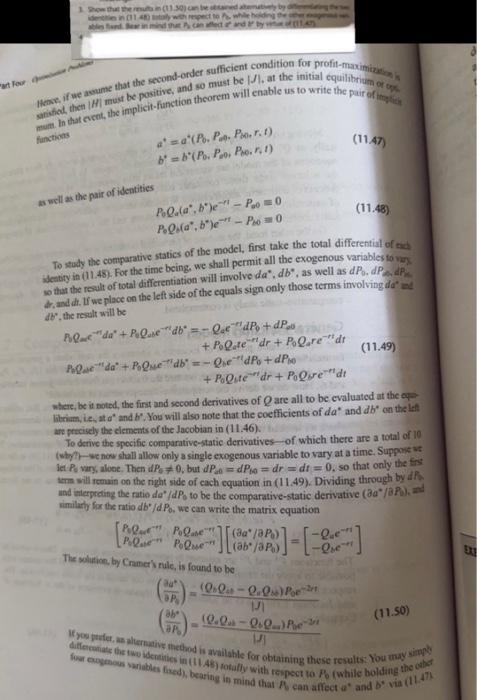 Solved Howe if we aroume that the second-order sufficient | Chegg.com