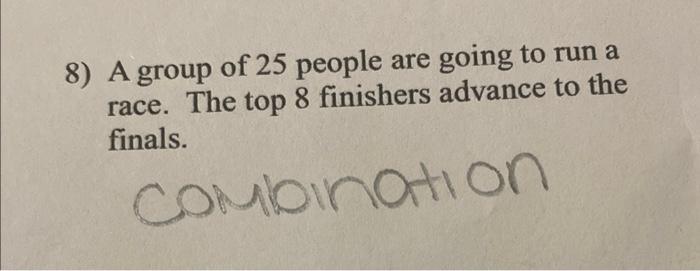 Solved state if scenario involves a permutation or a | Chegg.com