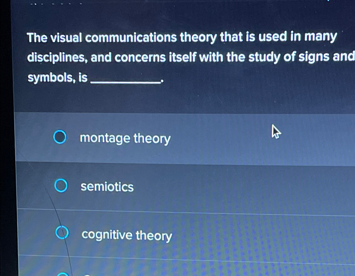 Solved The visual communications theory that is used in many | Chegg.com