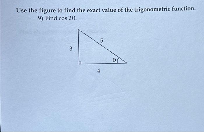 Solved Use the figure to find the exact value of the | Chegg.com