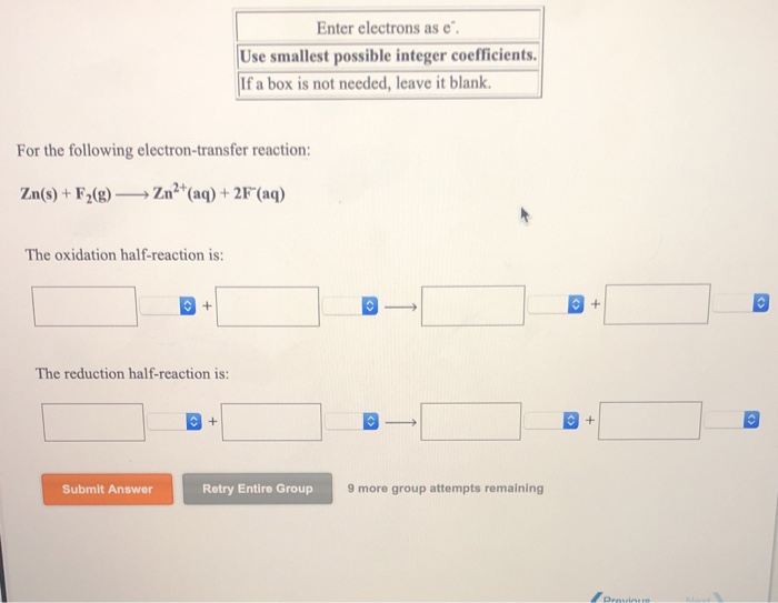 Solved Enter electrons as e Use smallest possible integer | Chegg.com