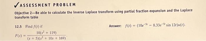 Solved Objective 2-Be able to calculate the inverse Laplace | Chegg.com
