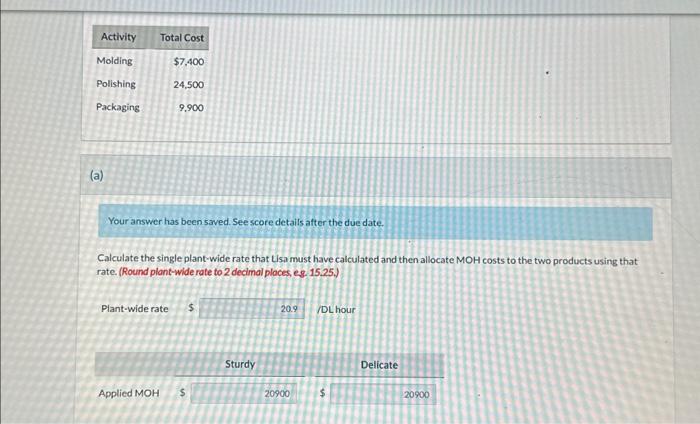 Solved Determine the total product cost per unit for each | Chegg.com