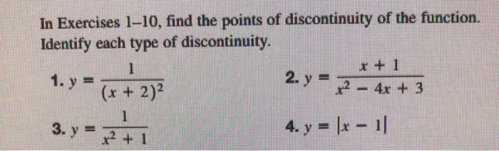 Solved In Exercises 1-10, find the points of discontinuity | Chegg.com