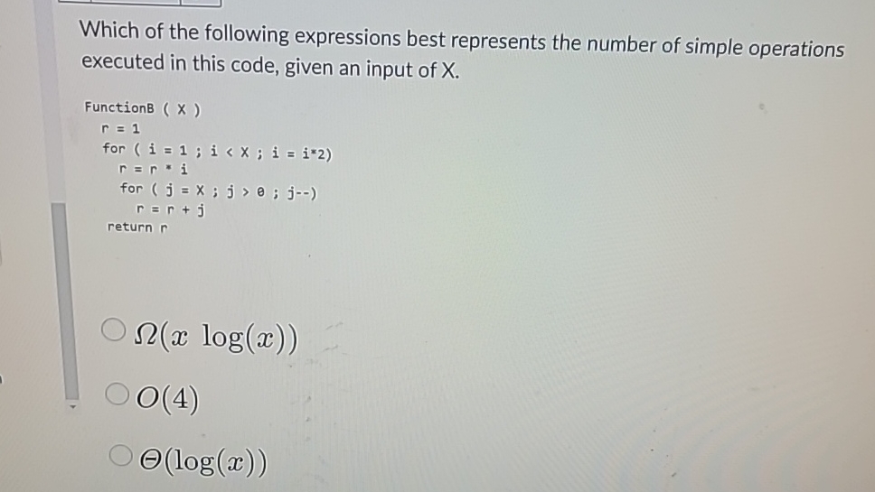 Solved Which of the following expressions best represents | Chegg.com