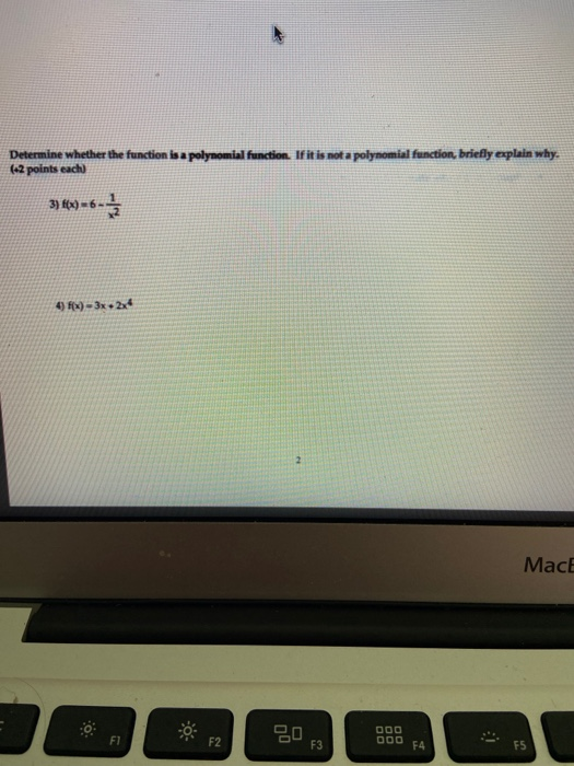 Solved Determine whether the function is a polynomial | Chegg.com