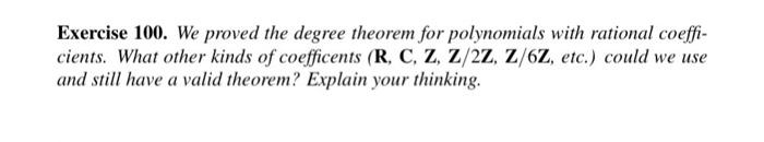 Solved Exercise 100. We proved the degree theorem for | Chegg.com