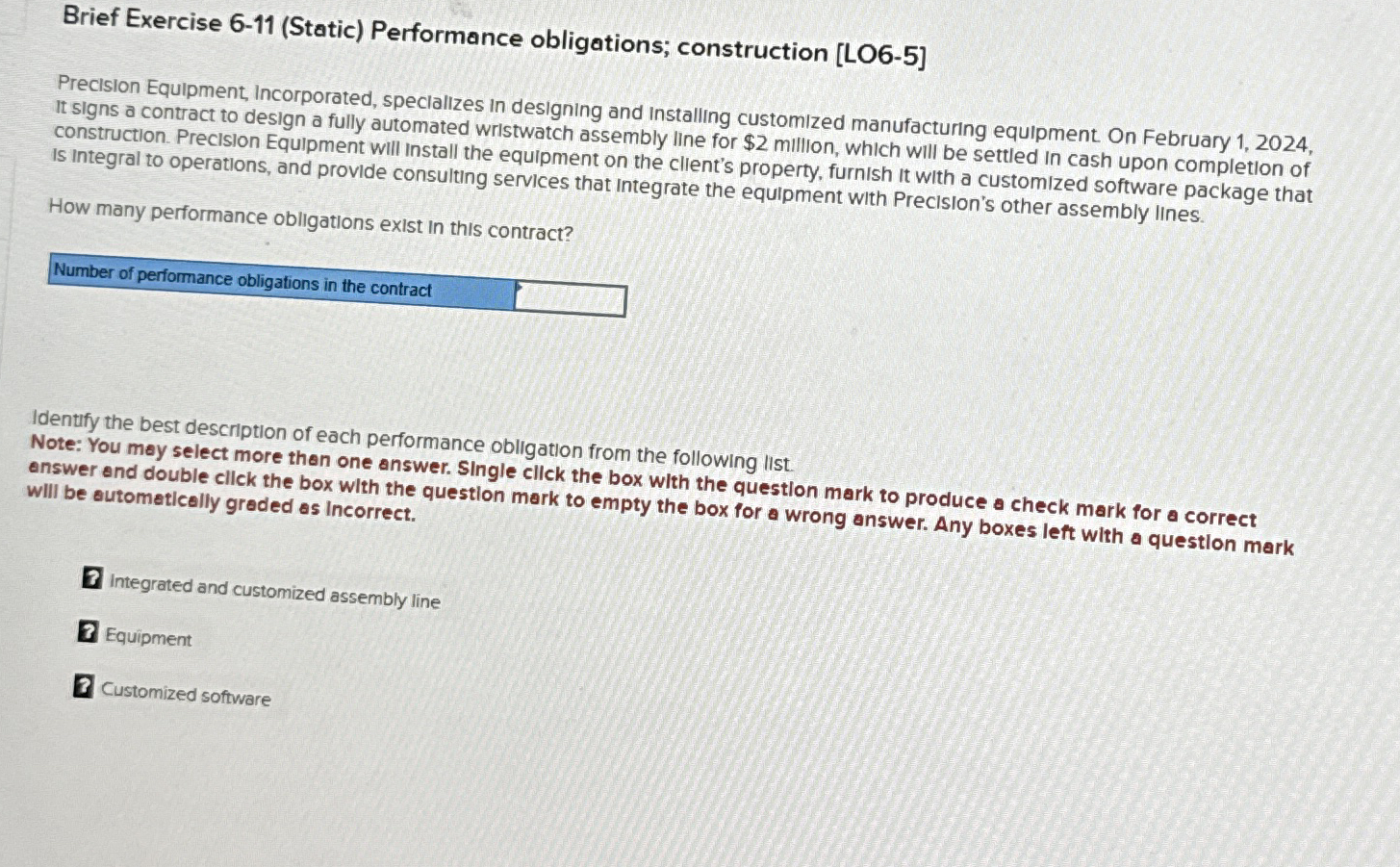 Solved Brief Exercise 6-11 (Static) ﻿Performance | Chegg.com
