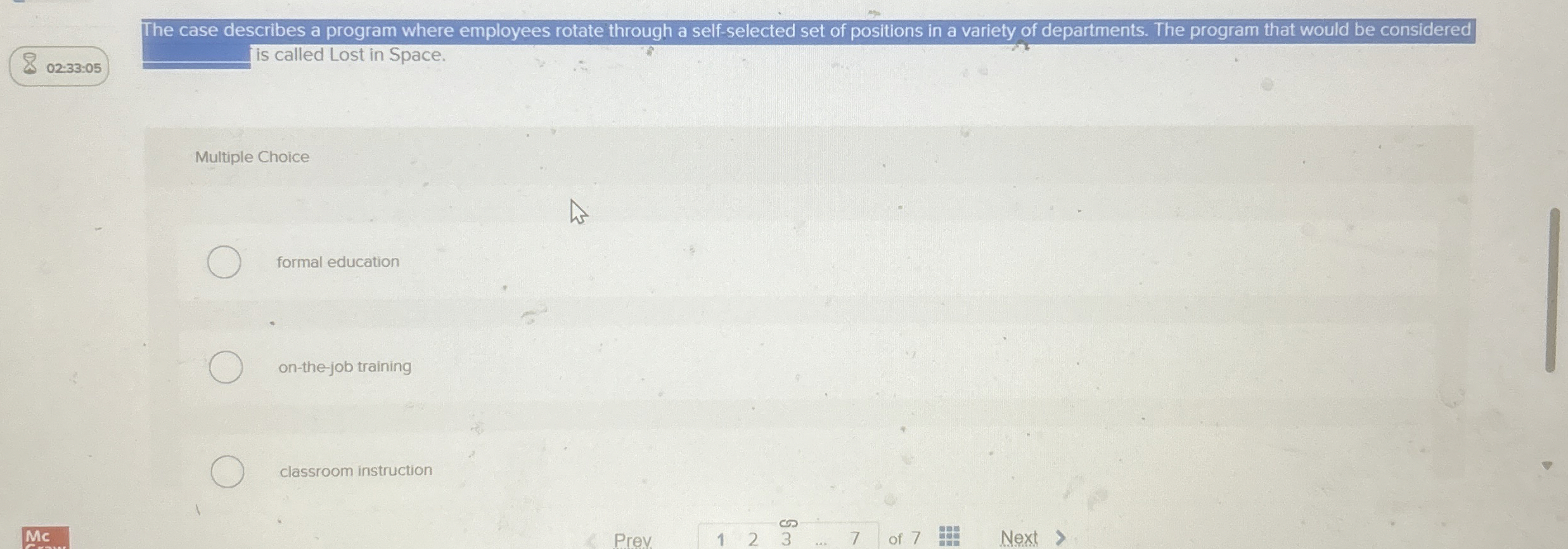 Solved The case describes a program where employees rotate | Chegg.com