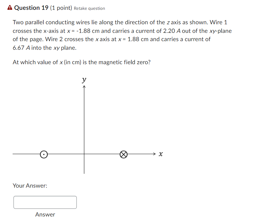 Solved Two parallel conducting wires lie along the direction | Chegg.com