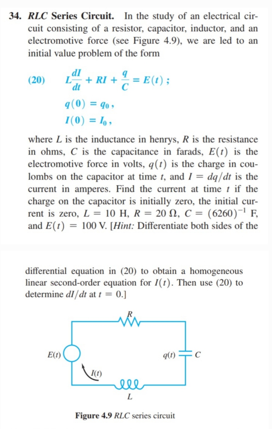 Solved RLC Series Circuit. In the study of an electrical | Chegg.com