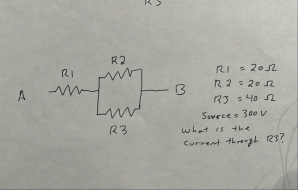 Solved R1=20ΩR2=20ΩR3=40Ω ﻿Source =300V ﻿what is ﻿the | Chegg.com
