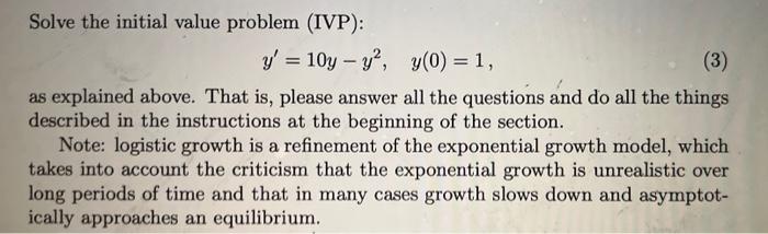 Solved Solve the initial value problem (IVP): | Chegg.com