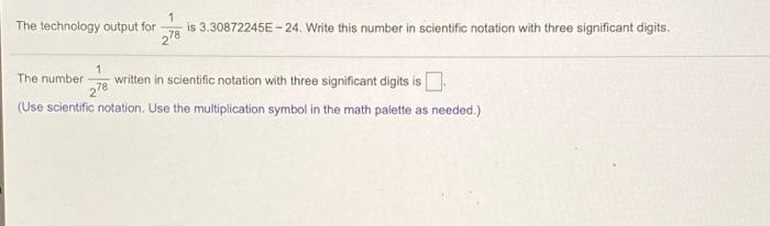 Solved 1 The technology output for 278 is 3.30872245E - 24. | Chegg.com