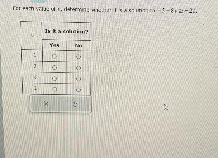 Solved For each value of v, determine whether it is a | Chegg.com
