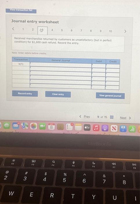 Solved Journal entry worksheet 12 5 6 8 The merchandise | Chegg.com